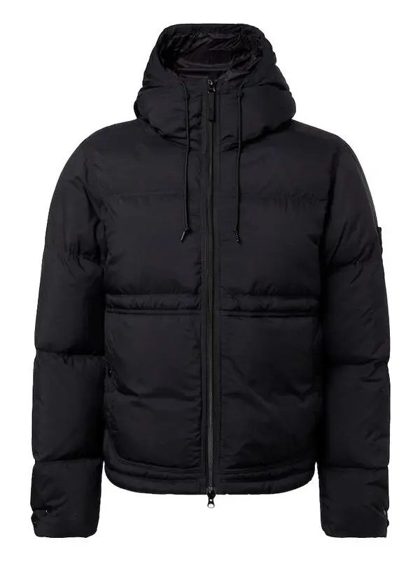 Stone Island Compass Hooded Quilted Down Jacket - Black