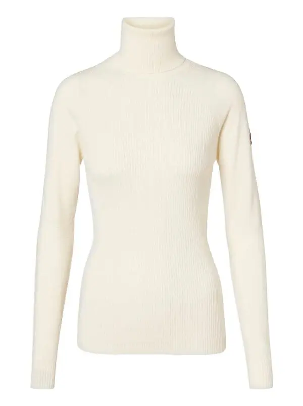 Moncler Turtleneck Wool-blend Sweater - White
