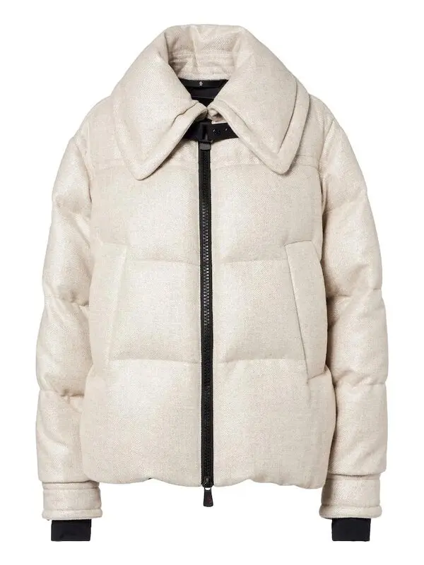 Moncler Sandane Wool-blend Down Jacket - Beige