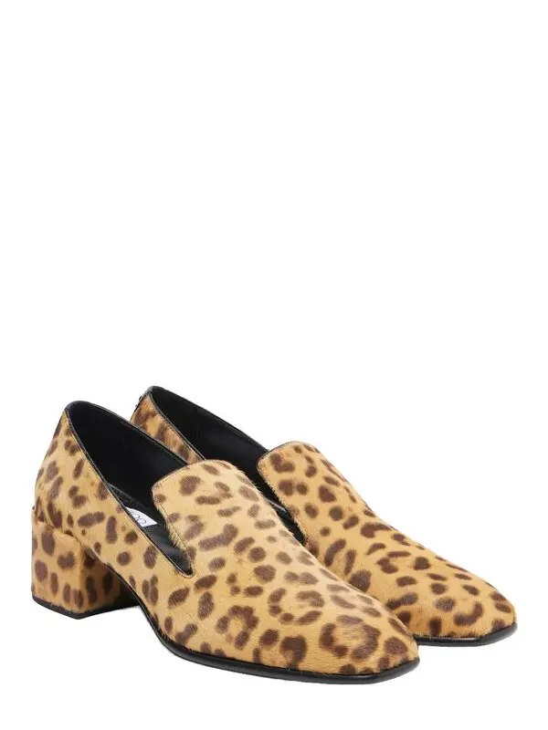 JIMMY CHOO Eliot 45 Leopard-print Calf Hair Slippers - Beige