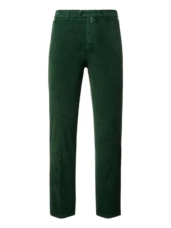 Kiton Cotton-blend Corduroy Slim Pants - Green