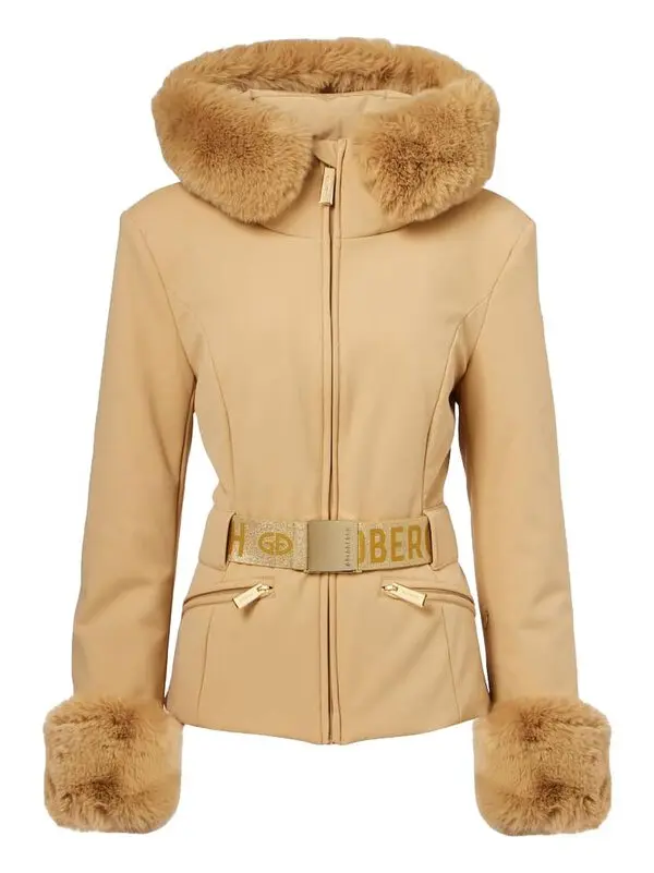 Goldbergh Prezioso Faux Fur-trimmed Down Ski Jacket - Beige