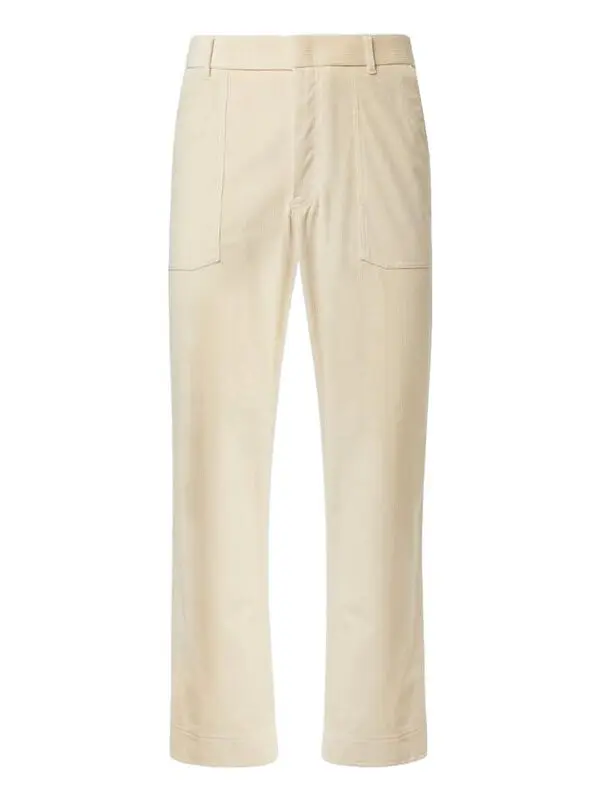 Brioni Cotton And Wool Corduroy Straight Pants - White
