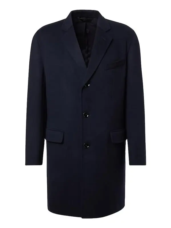 Brioni Wool And Cashmere Overcoat - Blue