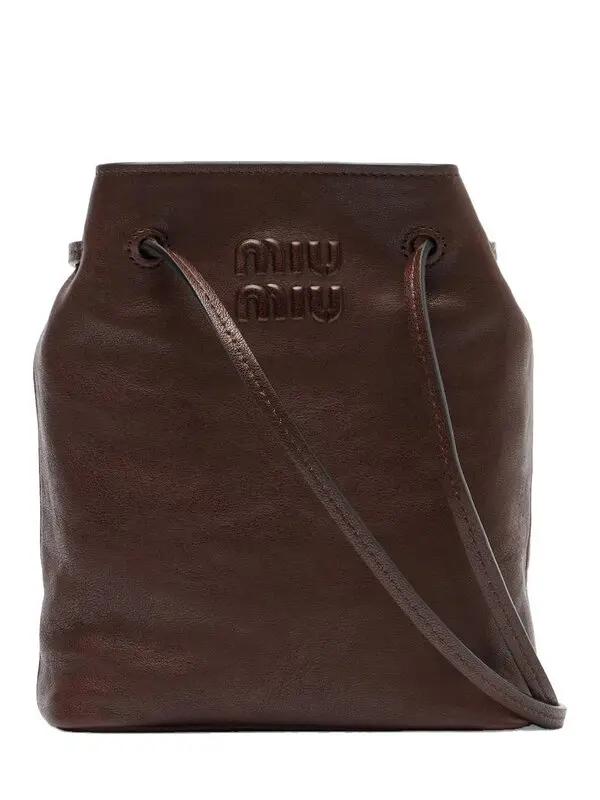 Miu Miu Mini Leather Crossbody Bag - Brown