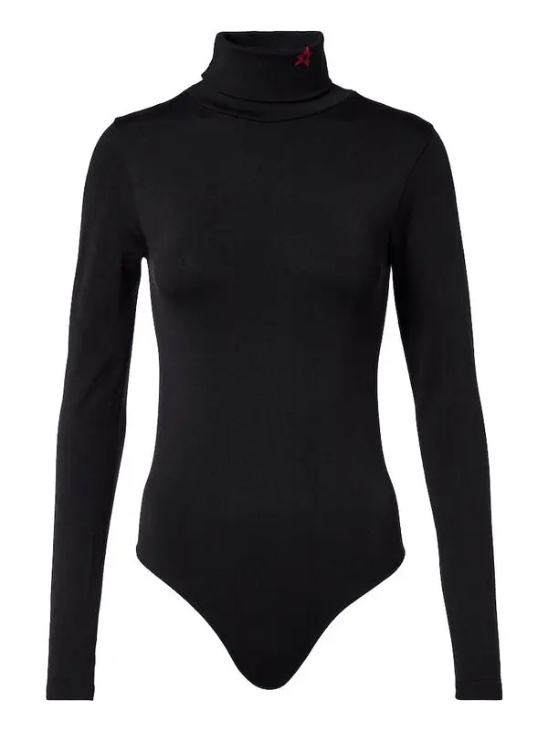 Perfect Moment Turtleneck Wool-blend Jersey Bodysuit - Black