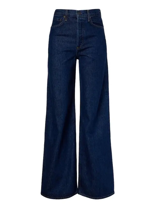 AGOLDE Dame High-rise Wide-leg Jeans - Blue