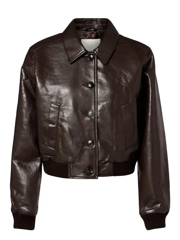 Citizens Of Humanity Lola Leather Bomber Jacket - Brown