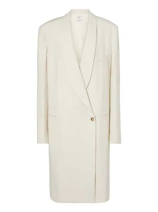Calvin Klein Evelyn Double-breasted Wool Coat - White