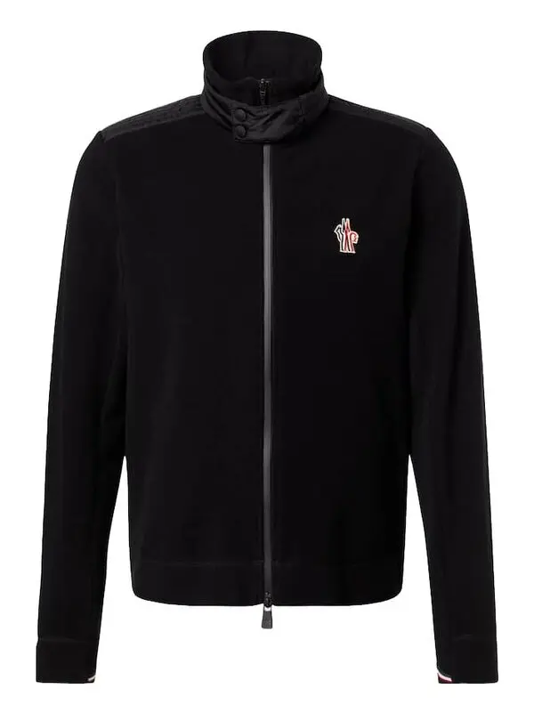 Moncler Fleece Zip-up Cardigan - Black