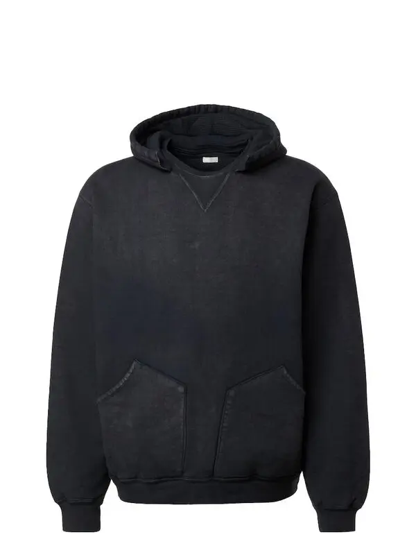A.PRESSE Vintage Cotton Jersey Hoodie - Black
