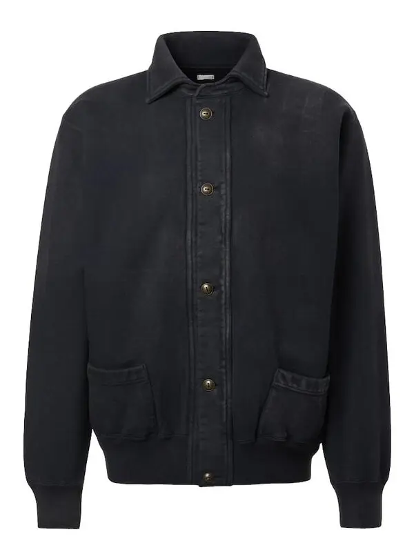 A.PRESSE Vintage Cotton Cardigan - Black