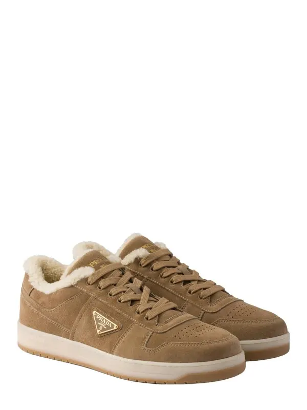 Prada Downtown Suede Sneakers - Neutral