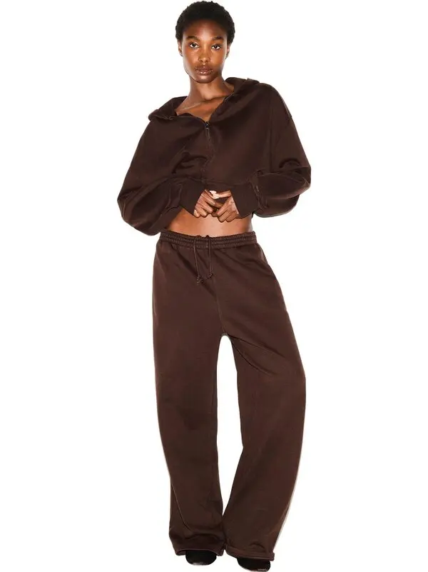 SKIMS Boyfriend Fleece Oversized Straight Leg Pant - Espresso