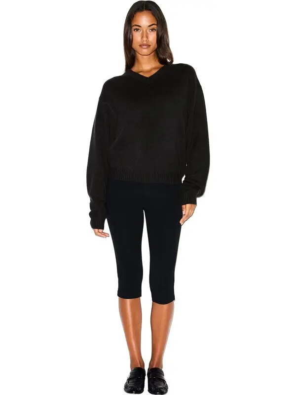 SKIMS Wool Cashmere Oversized V-neck Sweater - Onyx