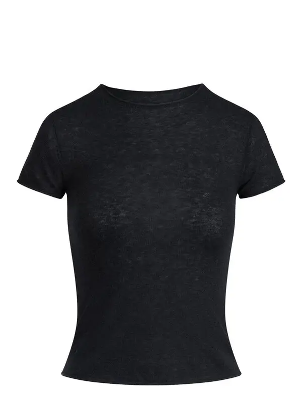 SKIMS Featherweight Cashmere Tee - Onyx