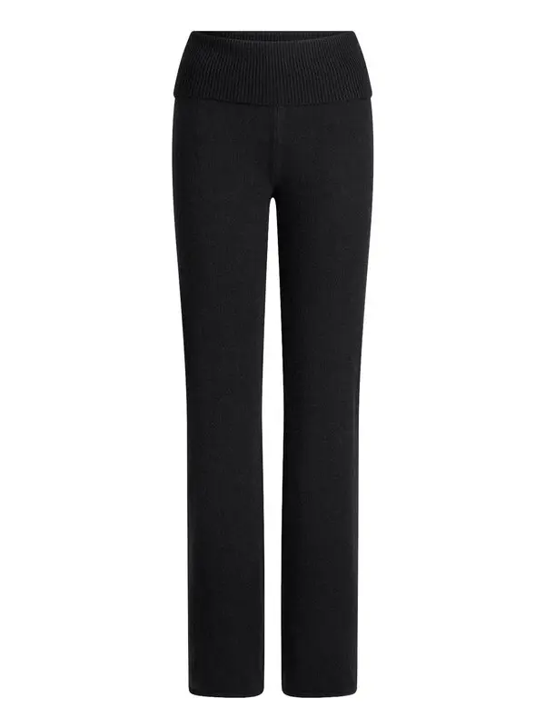 SKIMS Foldover Wool Cashmere Pants - Onyx