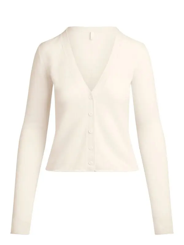 SKIMS Featherweight Cashmere Cardigan - Egret