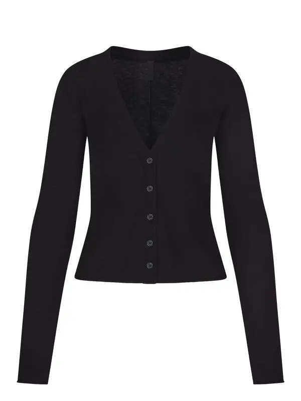 SKIMS Featherweight Cashmere Cardigan - Onyx