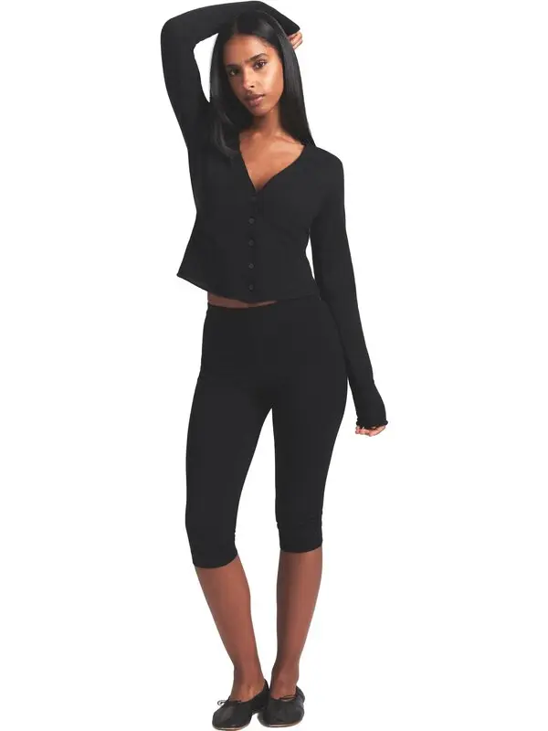 SKIMS Featherweight Cashmere Cardigan - Onyx
