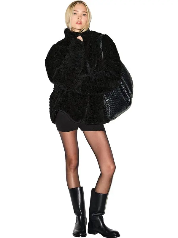 SKIMS Faux Fur Oversized Jacket - Onyx