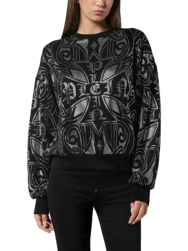 Philipp Plein Strass Gothic Sweatshirt - Black