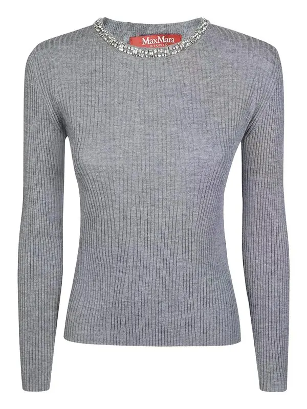 Max Mara Catone Ribbed Sweater - Grey