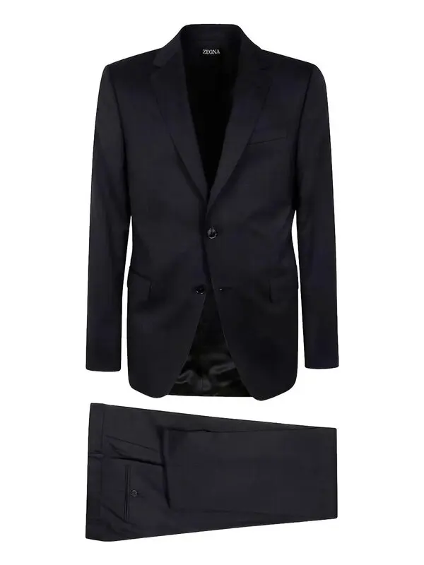 Zegna Checked Suit - Black