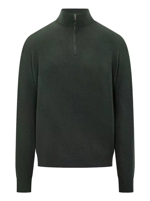 FILIPPO DE LAURENTIIS Half-zip Knit Sweater - Green