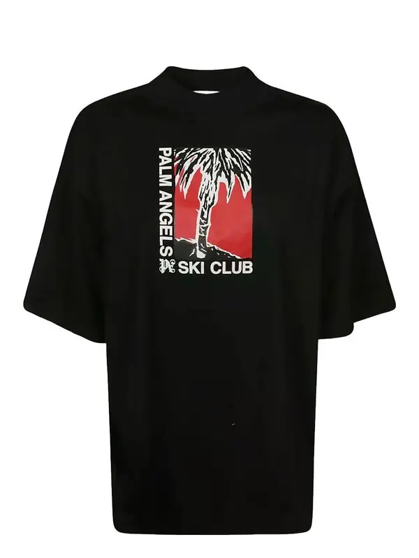 Palm Angels Ski Club Cotton T-shirt - Black