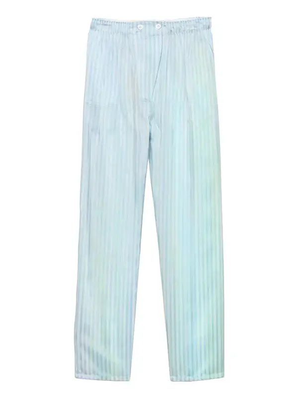 Prada Striped Silk Trousers - Blue