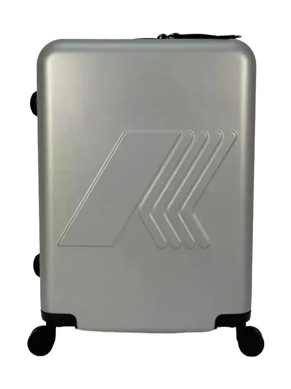 K-WAY Logo-embossed Trolley Luggage - Grey