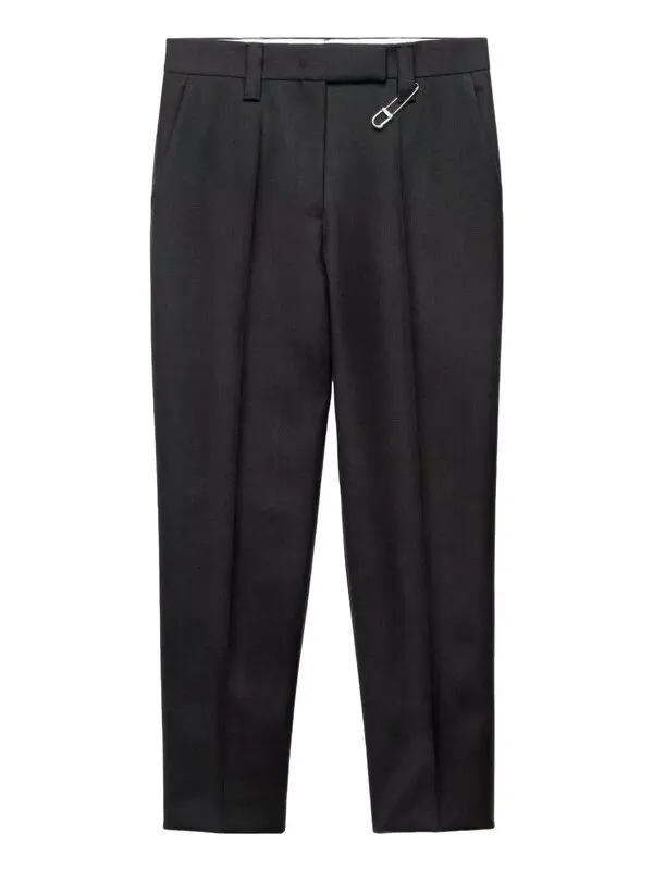 Prada Safety-pin Gabardine Trousers - Grey