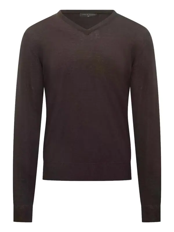 FILIPPO DE LAURENTIIS V-neck Wool Sweater - Brown
