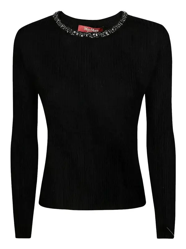 Max Mara Catone Crystal-embellished Top - Black