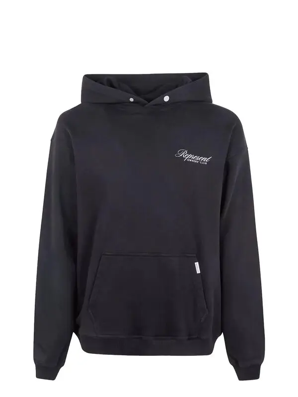 REPRESENT Logo-print Hoodie - Black