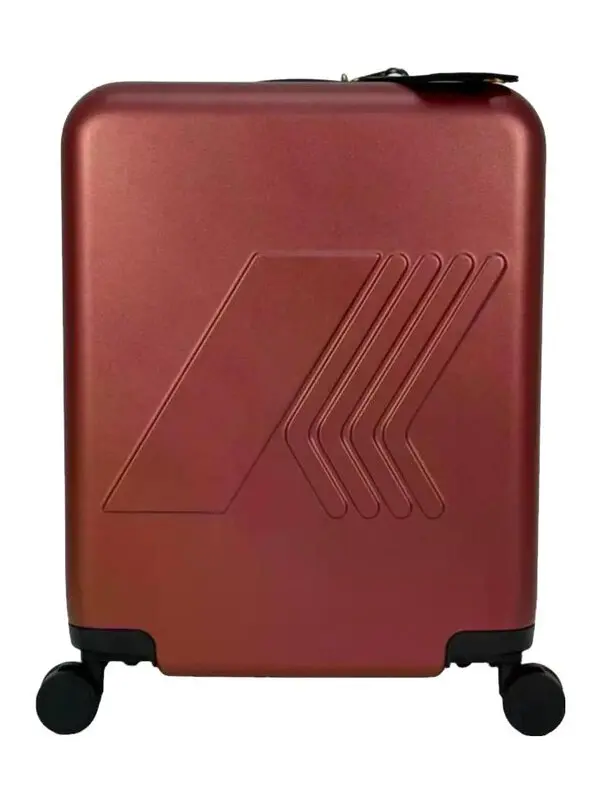 K-WAY Embossed Logo Wheeled Luggage - Red