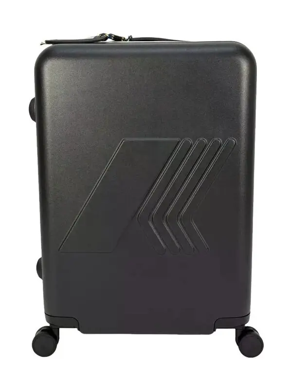 K-WAY Embossed Logo Four-wheel Luggage - Black