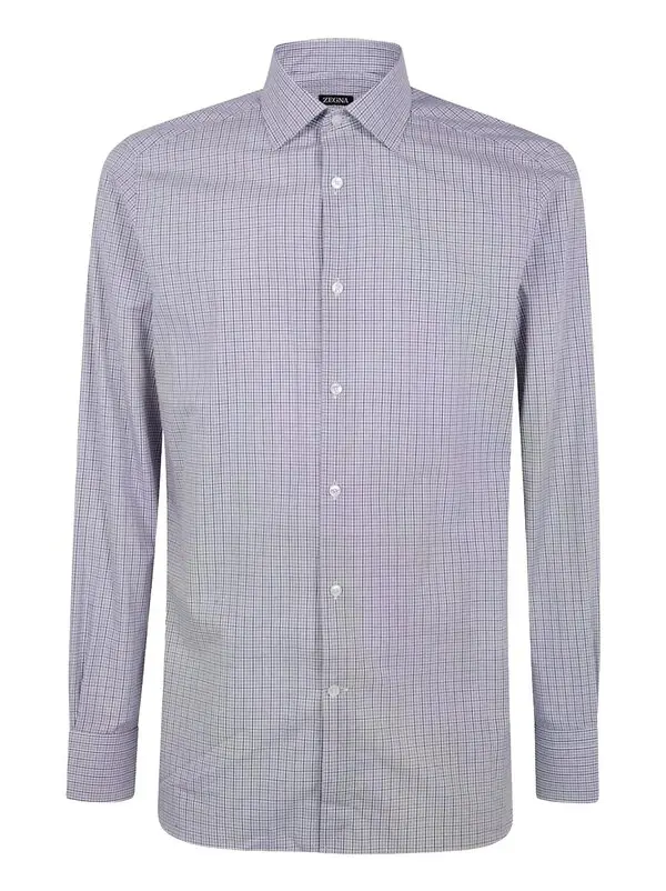 Zegna Checked Shirt - Blue
