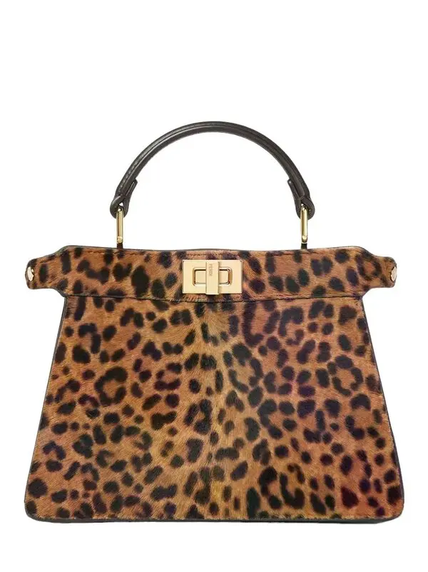 Fendi Petite Peekaboo Iseeu Leopard-print Tote - Brown