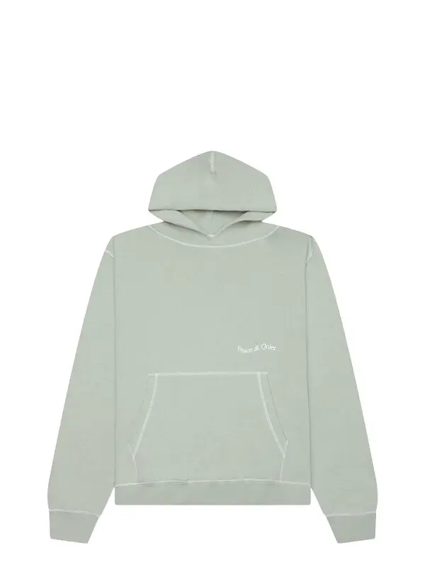 MUSEUM OF PEACE & QUIET Wordmark Reverse Stitched Hoodie - Green