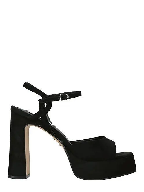 Steve Madden Miliana Heeled Suede Sandals - Black