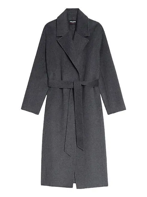 Zadig&Voltaire Meli Tie-belt Wool-blend Coat - Anthracite