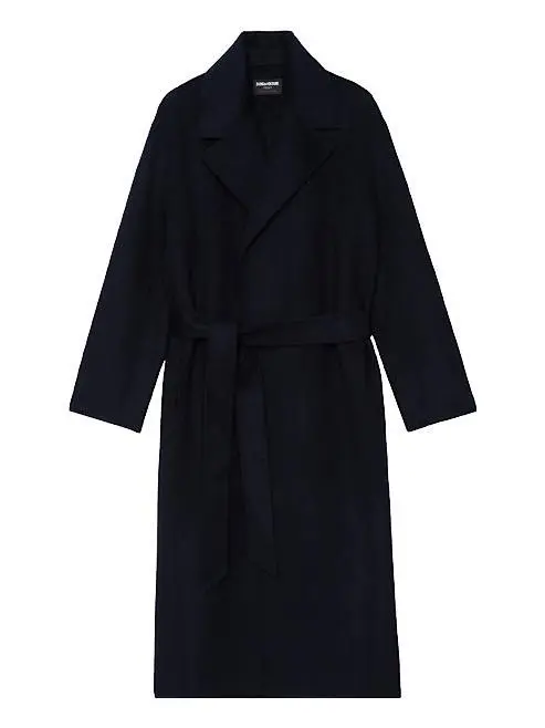 Zadig&Voltaire Meli Tie-belt Wool-blend Coat - Encre