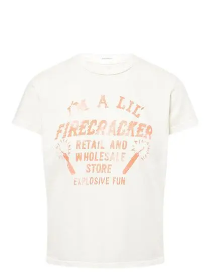 MOTHER Boxy Short-sleeves Cotton-jersey T-shirt - Lil Firecracker