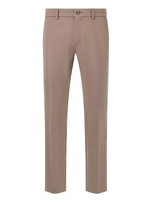 Boggi Milano Regular-fit Stretch-cotton Trousers - Taupe
