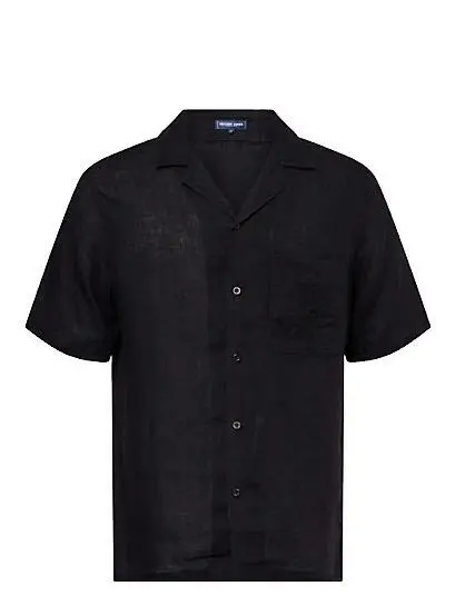 Frescobol Carioca Alves Linen Short-sleeve Shirt - Black