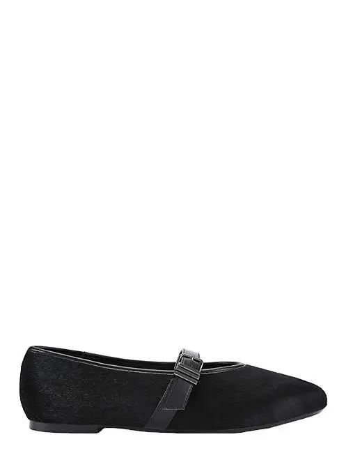 Kurt Geiger Neve Calf-hair Mary Jane Flats - Black