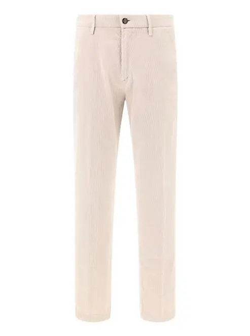 Boggi Milano Stretch-velvet Straight-leg Trousers - Light Grey