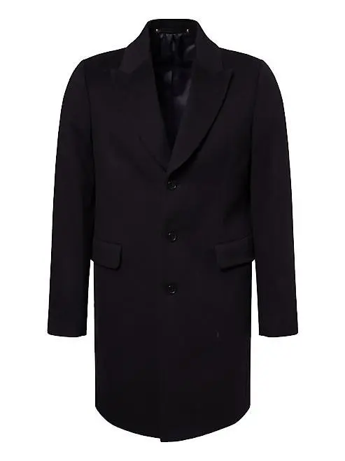 Paul Smith Regular-fit Peak-lapels Wool And Cashmere Coat - Navy
